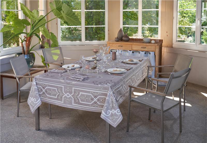 Trianon grege grey Table Linens Beauville